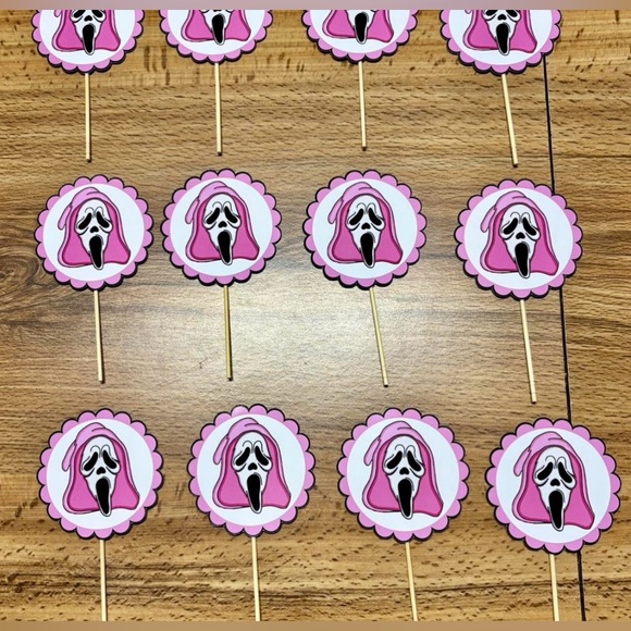 Party Supplies | Girly Ghostface Cupcake Toppers | Poshmark